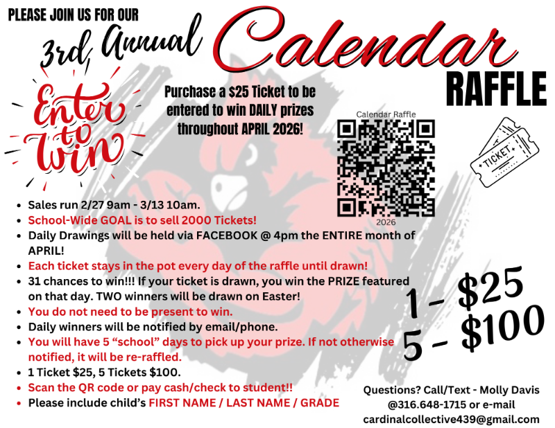 Cardinal Collective Calendar Raffle 2026 | Raffle Creator